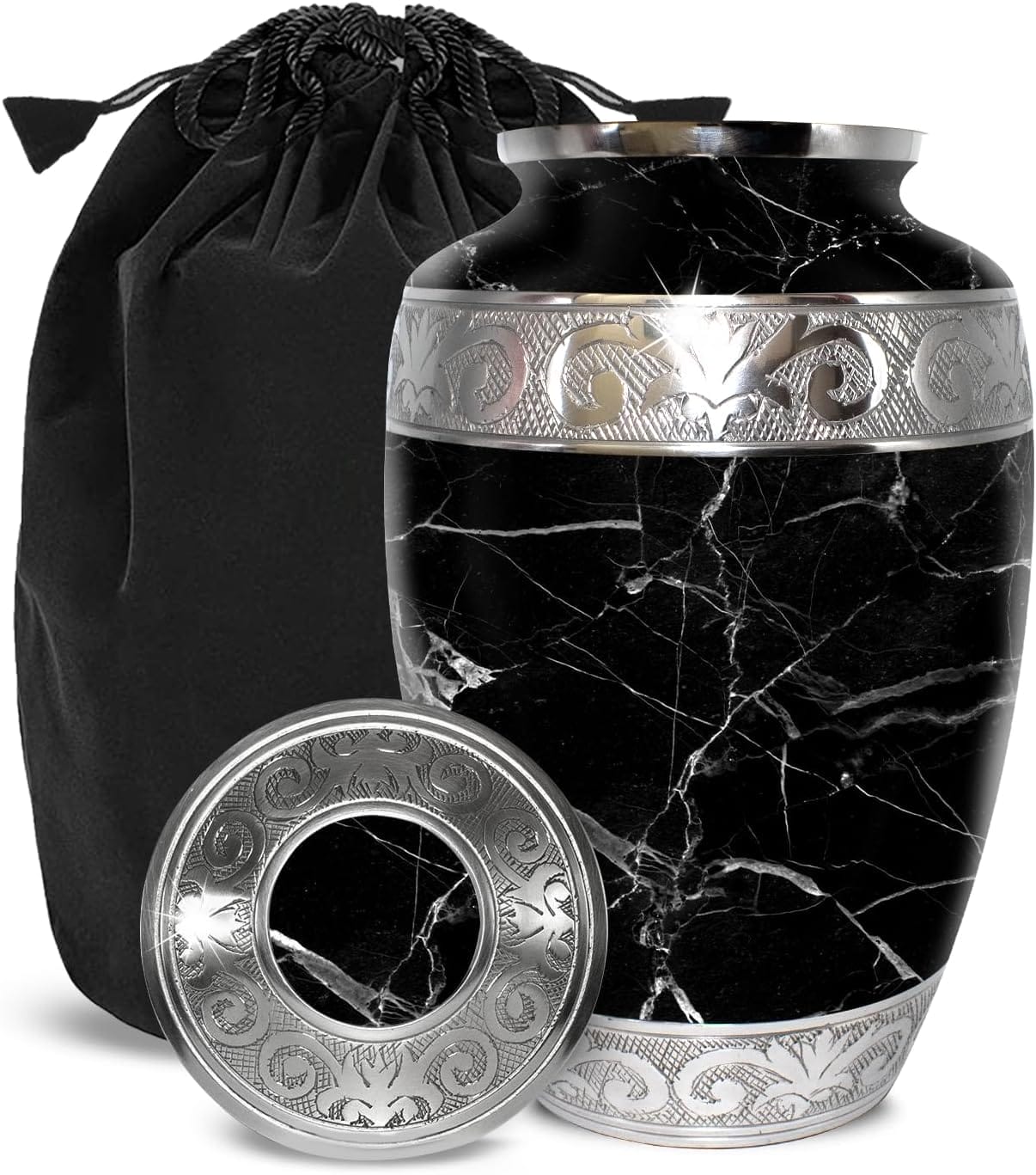 Black Marble Adult Urn - Solace Forever Urns